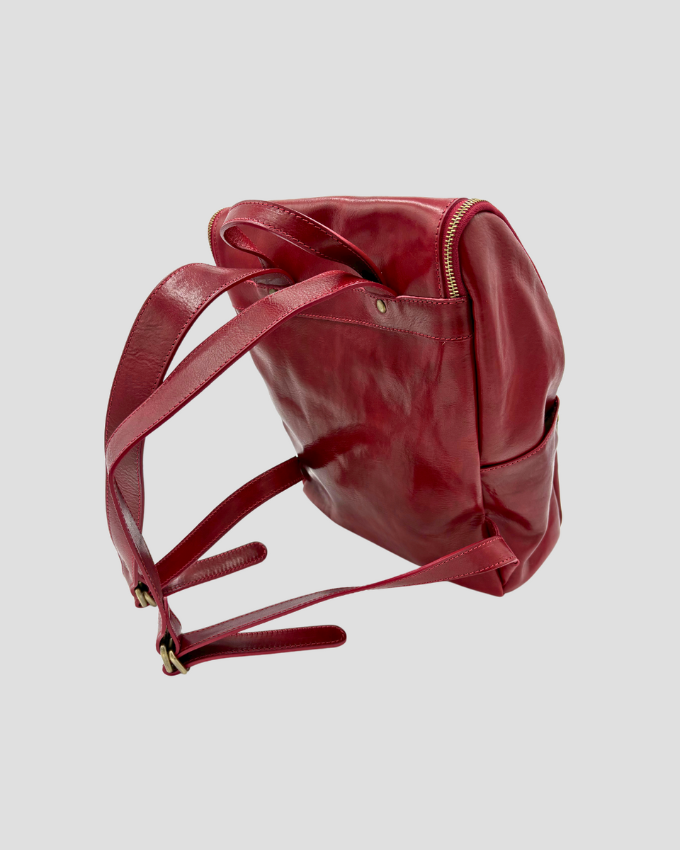Sac à Dos en Cuir Rouge | Blue Lemon Paris