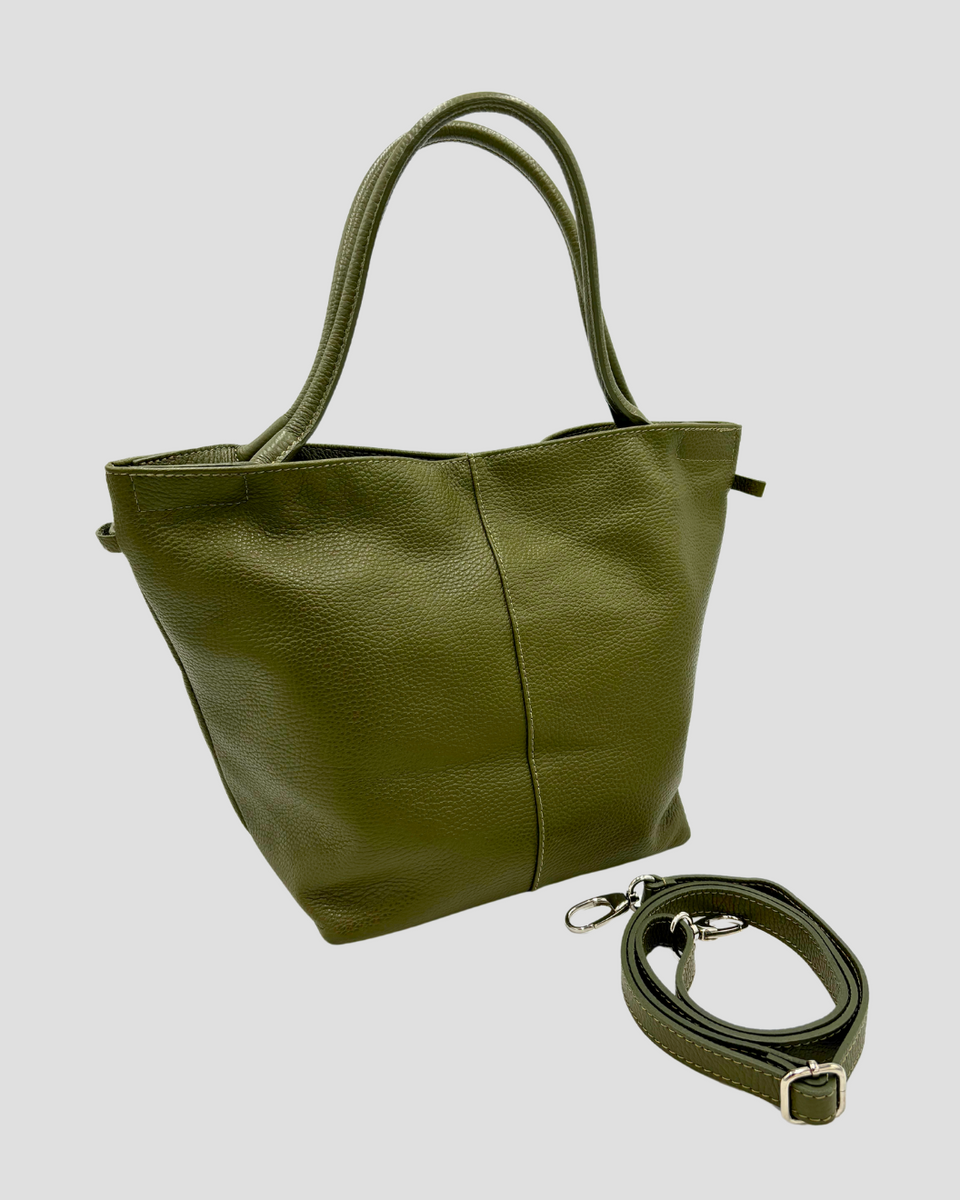 Sac Cabas Vert en Cuir pour Femme | Blue Lemon Paris