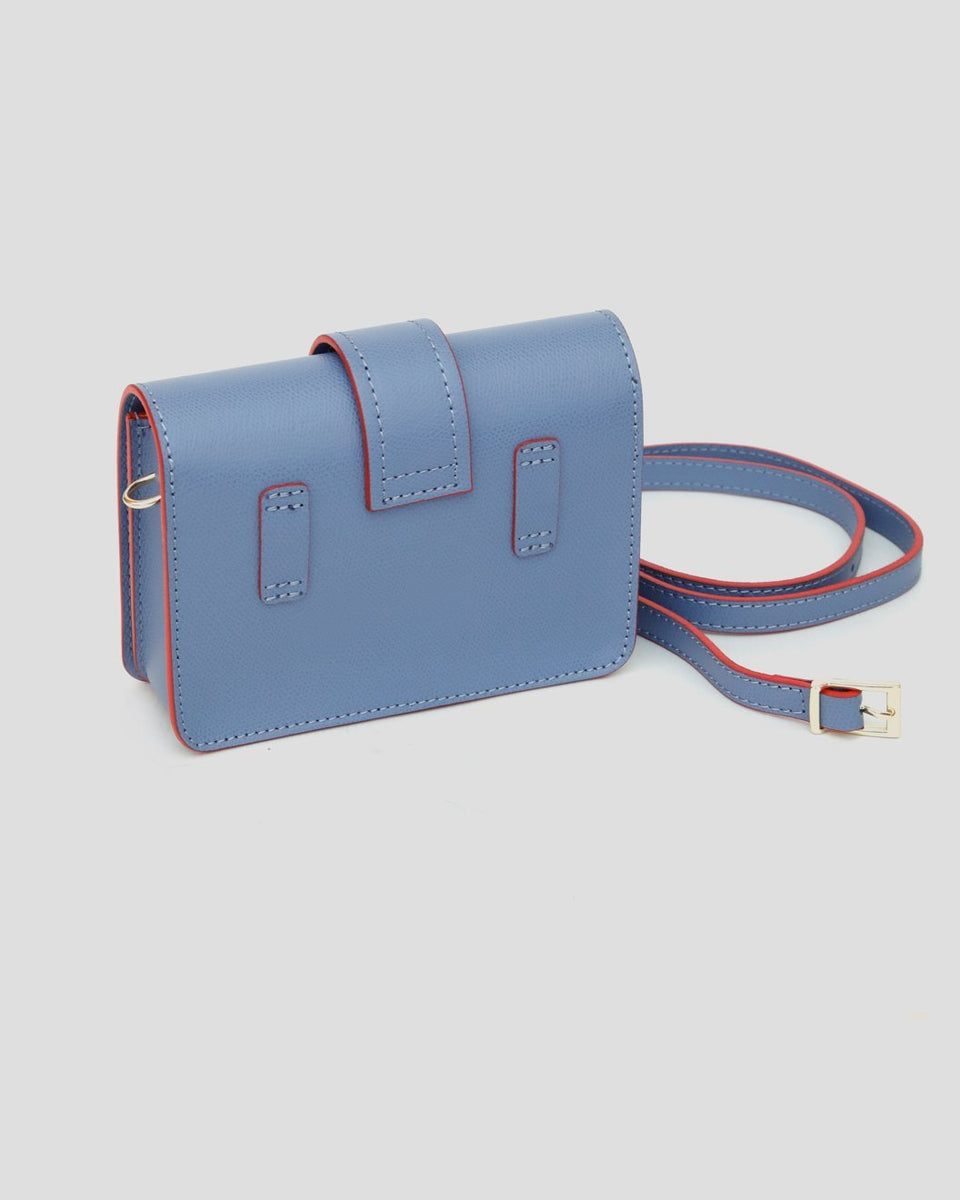 Sky Blue Leather Mini Bag for Women | Blue Lemon Paris